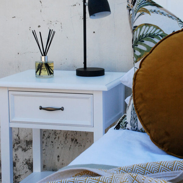 BASTILLE Pedestal 1 Drawer Open Sides (60cm) - Solid White - JB Furniture